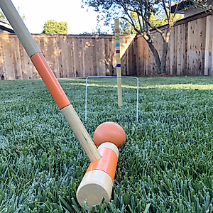 GoSports Six Player Croquet Set for Adults & Kids - Modern Wood Design - Choose Deluxe (35") or Standard (28")