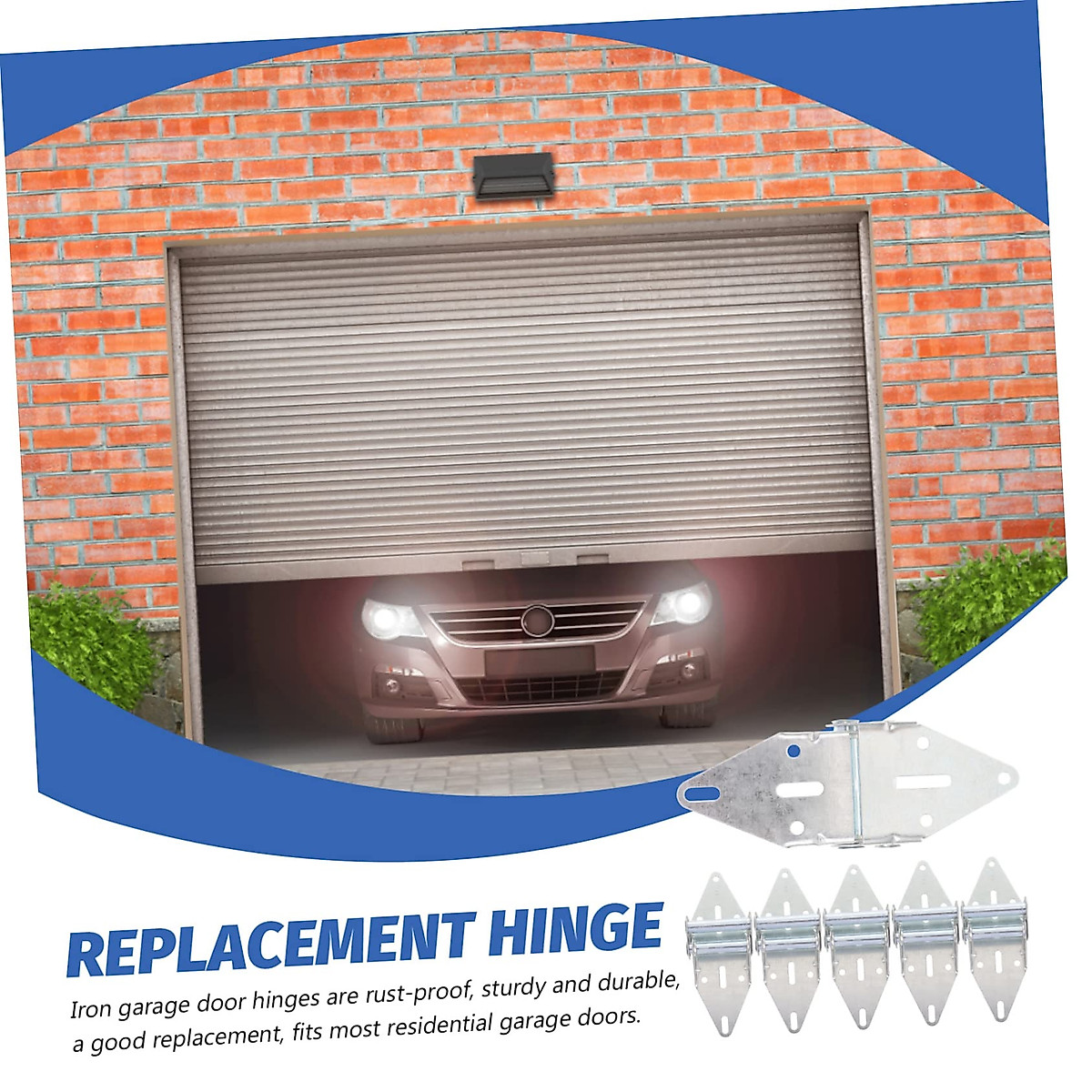 Angoily 6pcs Iron Garage Door Hinges Fix Garage Door Parts Heavy Duty Replacement Hinges