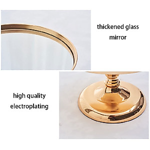 XENITE Dessert French Gold Cake Stand Set of 3 Metal Cupcake Holder Round Glass Top Gorgeous Dessert Display Stands Trays Set for Christmas Party Fruit Plate