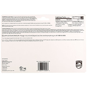 Phillips 420091 13 Watt E26 T2 Daylight Cfl Non-Dimmable Mini Twister Light Bulbs 4 Count