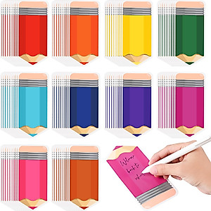 Seajan 300 Pieces Pencils Cut Outs for Bulletin Board Pencil Name Tags for Classroom Back to School Party Cutouts Desk Name Tags for School Teacher Student Back to School Party Decoration