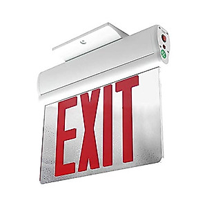 AH Lighting Edge Lit LED Emergency Exit Sign Red with 3.6V Nickel Cadmium Rechargeable Battery Backup, 3W Max Power Consumption, UL-94V-0 Flame Rating, Fire Resistant Thermoplastic ABS Housing