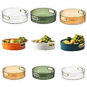 Lazy Susan Organizer for Kitchen, Clear 360° Rotating Turntable Organization & Storage Container, Turntable Organizer for Cabinet Pantry Table Organization