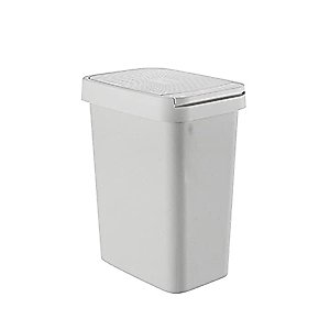 UNNIQ Trash can, Hand-Pressed Trash Can with Lid Household Bathroom Living Room Rectangular Flip with Lid Toilet Kitchen Press Type (Color : Gray, Size : Medium)