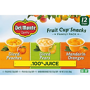 Del Monte Fruit Cup Snacks In Juice, 4 Oz, 12 Ct