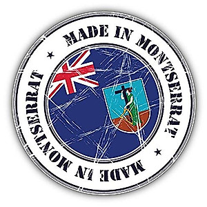 DG Graphics Made in Montserrat Grunge Flag Stamp Art Decor 5'' x 5'' Magnet Vinyl Magnetic Sheet for Lockers, Cars, Signs, Refrigerator