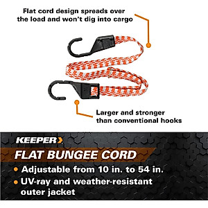 Keeper 06119 Adjustable Flat Bungee Cord, Multicolor