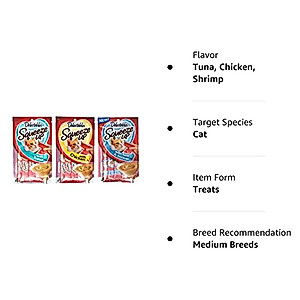 Delectables Squeeze Up Hartz Cat Treats Variety Pack Bundle of 3 Flavors (Tuna, Chicken, Tuna & Shrimp; 2.0 oz Each)