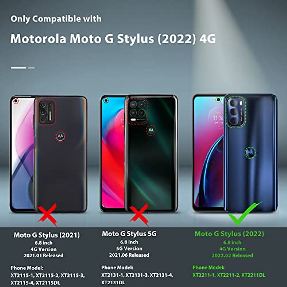 BNIUT for Motorola Moto G-Stylus 2022 Case: Dual Layer Protective Heavy Duty Cell Phone Cover Shockproof Rugged with Non Slip Textured Back - Military Protection Bumper Tough (Black Matte)