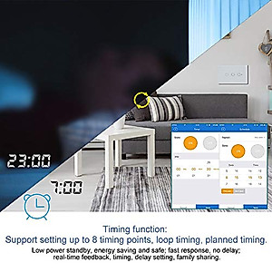 WiFi Smart Touch Panel Light Switch, Smart Switch Support Voice Control Phone APP Control Touch Control with Timing Function for Smart Home(White)