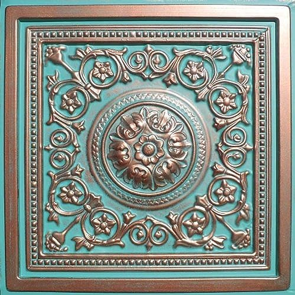 Majesty Antique Copper Patina (24x24" PVC Plastic) Ceiling Tile