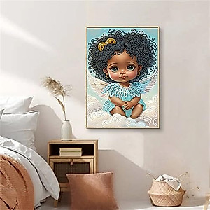XMKP Angel Girl Partial Diamond Art Kits for Adults, Special Shape Drill Rhinestone Diamond Art Kits, DIY 5D Diamond Art Painting Gem Art Diamond, for Home Wall Art Decor 12x16in