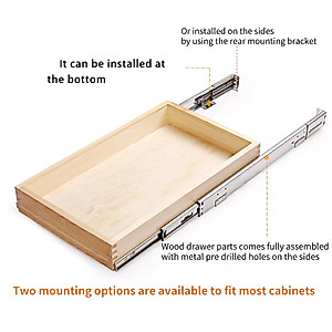 Mulush Pull Out Cabinet Drawer, 32”W x 21”D Soft Close Slide Out Wood Drawer Organizer for Kitchen, Finished, Bottom and Side Assembly (Wood Drawer Part is Width 31'')