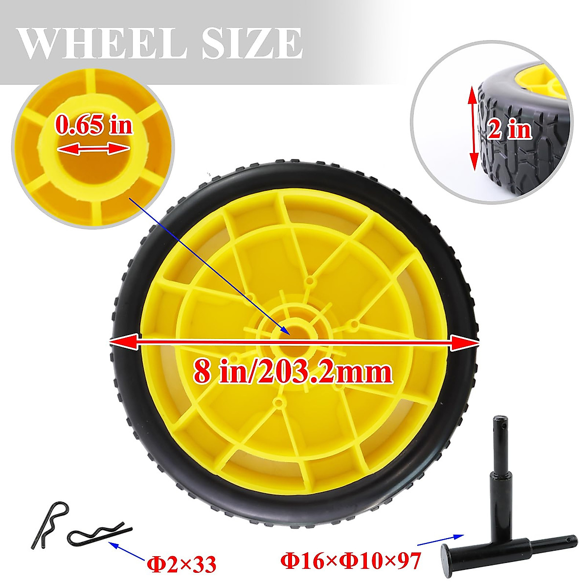 KIKITE Generator Wheel Kit for Champion 2800-4750w with Folding Handle and Never-Flat Tires, Generator Replacement Parts 40065