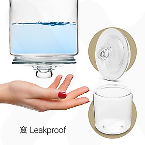 Set of 2 Glass Cookie Jars + Labels & Marker - 1 Gallon Canister Sets for Kitchen Counter with Airtight Lids, Sugar Packet Holders Food Storage Containers with Lids Airtight for Pantry, Flour, Sugar,