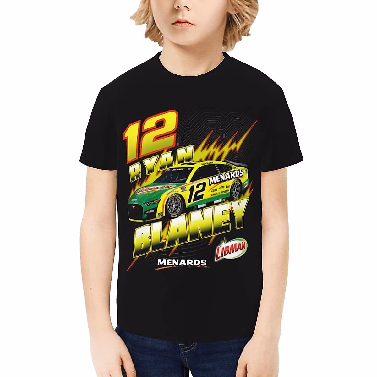 ASFRSH Ryan Blaney 12 Shirt for Teen Girl & Boy Printing Short Sleeve Tee Athletic Classic Shirt Crewneck T-Shirt