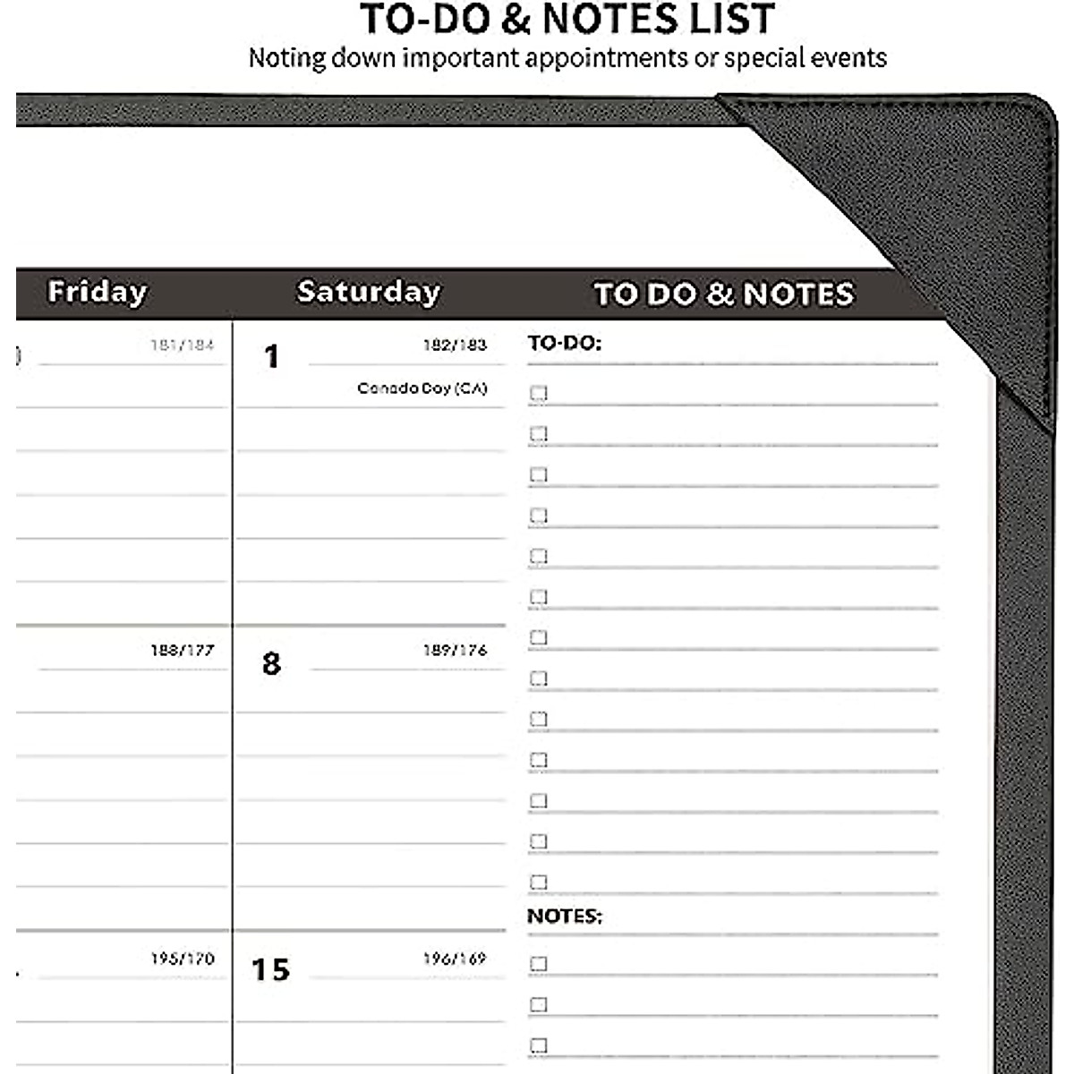 Nekmit Large Desk Calendar 2023-2024 with Black Desk Pad, 22"x17" desktop Calendar, Runs From July 2023 - December 2024 for Home or Office