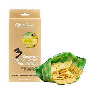 WaxWrap Beeswax Wraps for Food - Organic Cotton Food Wraps - Eco Friendly Reusable Stretch Wrap - Bees Wax Wraps Reusable Food Storage | Assorted 3 Pack (S, M, L)