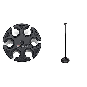 Gator Frameworks Microphone Stand Adapter Bundle for 6 Mics + PylePro PMKS5 Mic Stand (2.8-5 ft.)