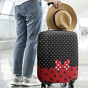 dicilly Luggage Covers for Suitcase Washable Suitcase Cover Red Bow Baggage Covers Fit 29-32 Inch Luggage (Go Travel)