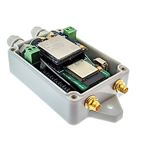 qBoxMini AFC DIY IOT Enclosure Kit (Two SMAs), IOT Enclosure for Feather ESP32 Cellular LoRa WiFi Arduino Board, Waterproof IP65 Enclosure with Glands, prototyping PCB connectors Set and Two SMAs