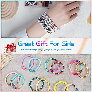 SJZWSD 6-Box Friendship Bracelet Making Kit - 16,000pcs Clay Beads, Seed Beads & Glass Beads Collection, Letter Beads, Charms