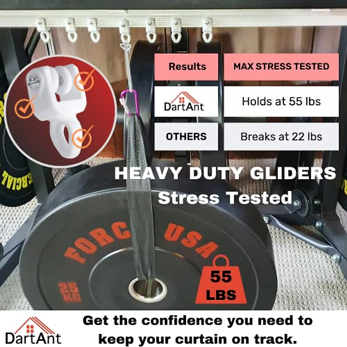 DartAnt - Heavy Duty Flexible Curtain Track 10ft (3.05m) Ceiling Mount Room Divider Track, Curved Rods for shower Curtains, RV Camper curtain privacy