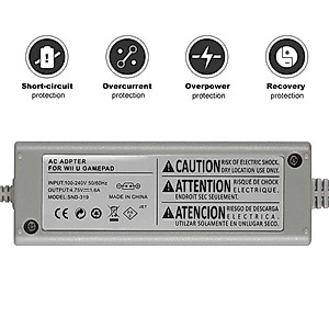 Gamepad Charger for Wii U - AC Power Adapter with Battery Pack for Controller Accessories Bundle and Console