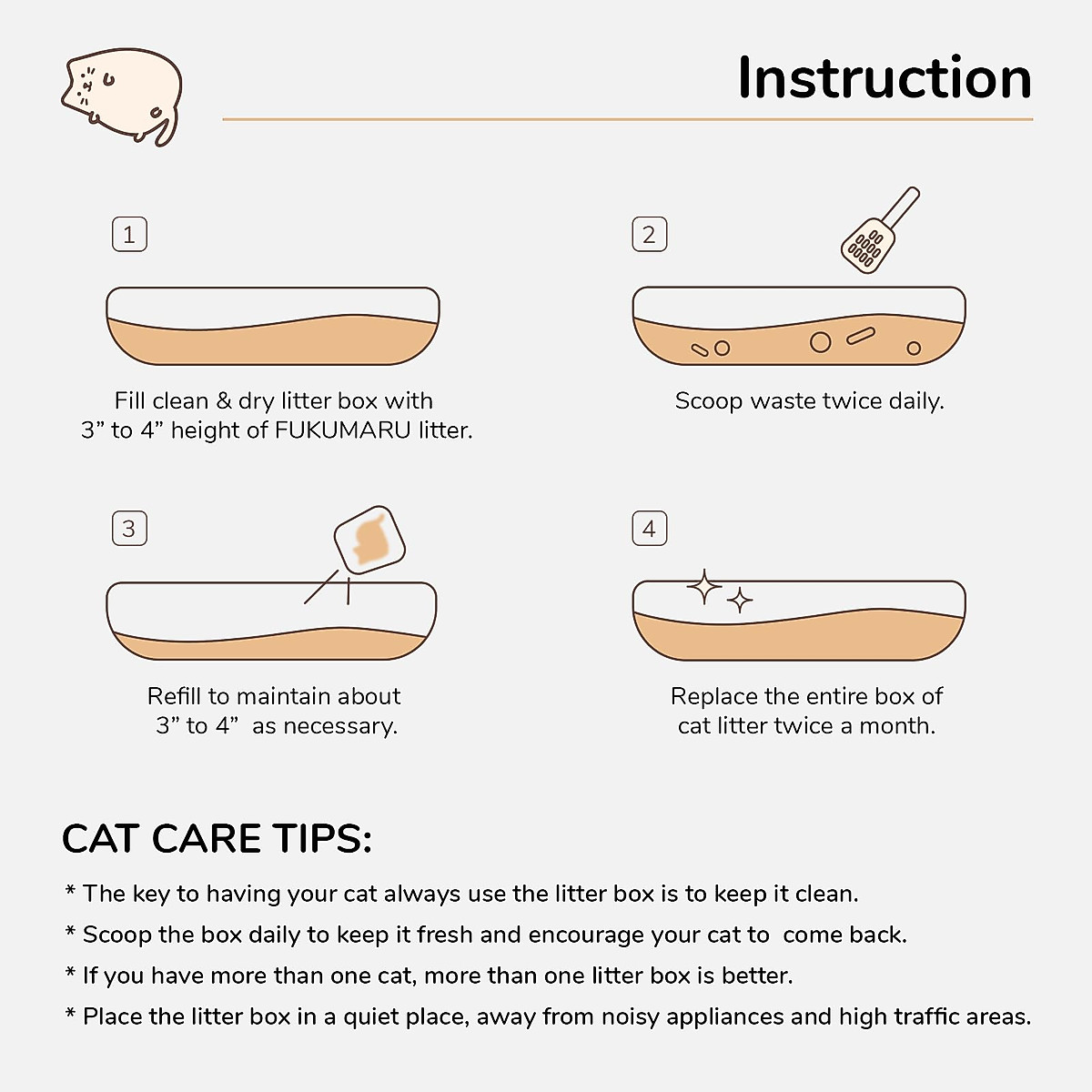 FUKUMARU Tofu Cat Litter Natural Unscented, Dust Free Cat Litter, Flushable Cat Litter Quick Clumping, Lightweight, Low Tracking Cat Litter Pellets, Effective Odor Control, 18 LBS (3 Packs)