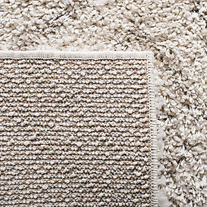 SAFAVIEH Arizona Shag Collection Area Rug - 9' x 12', Ivory & Beige, Moroccan Diamond Design, Non-Shedding & Easy Care, 1.6-inch Thick Ideal for High Traffic Areas in Living Room, Bedroom (ASG744A)