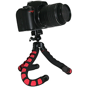 AGFA 12-Inch, Flexible Tripod with Foam Grips - Red APTP12R