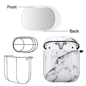 GOLINK Case for Airpods,Marble Series Protective Shockproof TPU Gel Case with Printing for Airpods 1st/2nd Charging Case(White Marble)