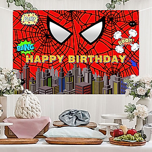 RoadSea Cartoon Sign Birthday Backdrop Banner - Kid Girl Boy Birthday Party Background - Cartoon Movie Theme Boy Birthday Party Photography Background Decorations - 6 x 4 Feet
