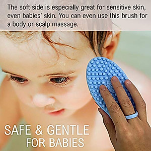 Avilana Exfoliating Silicone Body Scrubber Easy to Clean, Lathers Well, Long Lasting, And More Hygienic Than Traditional Loofah (Gray)