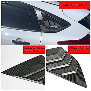 DLOVEG Rear Side Window Louvers Compatible for Ford Focus ST RS MK3 Hatchback Accessories 2012-2018 Air Vent Scoop Cover Louver (Carbon Firber)