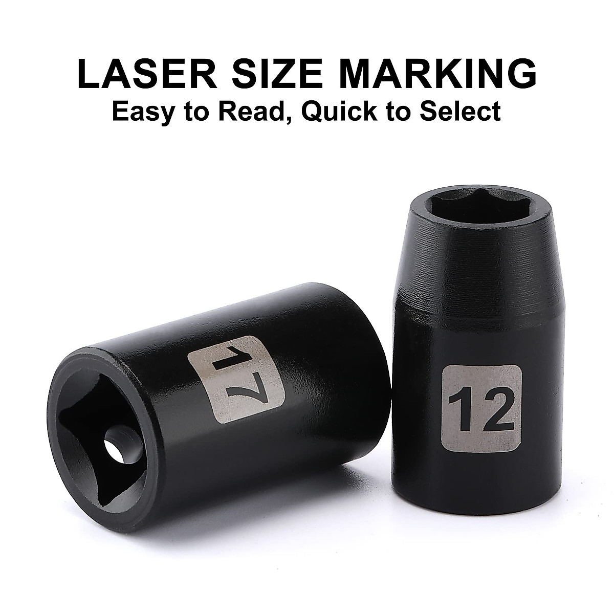 Mayouko 1/2" Drive Shallow Metric Socket Set, CR-V, 6 Point, 14 Pieces, 11mm to 32mm