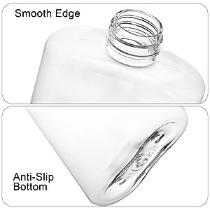 Elsjoy 24 Pack Plastic Juice Bottles, 8.5 Oz Clear Liquor Bottle Flat Slim Beverage Container with Aluminum Cap, Portable Water Flask for Drinks, Milk, Tea, Alcohol, Leak Proof