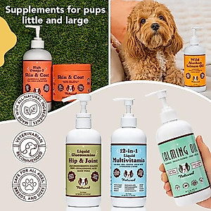 Natural Dog Company Wild Alaskan Salmon Oil for Dogs (16oz) Skin & Coat Supplement for Dogs, Dog Oil for food with Essential Fatty Acids, Fish Oil Pump for Dogs, Salmon Oil for Puppies, Omega 3 Fish Oil for Dogs, Wild Fish Oil