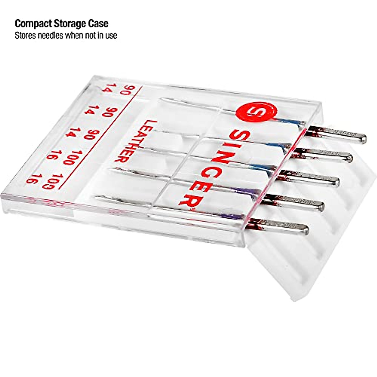 SINGER Leather Sewing Machine Needles, Size 90/14, 100/16 - 5 Count