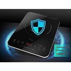 Rosewill Portable Induction Cooktop Burner, 1800W, 8 Cooking Modes, 10 Power/Temp Levels, Touch Panel, LED Display, Timer, Auto Shut-Off, Child Safety Lock, Includes Stainless Steel Pot (RHAI-21001)
