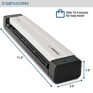 Visioneer RoadWarrior 3 Simplex Mobile Document Scanner for PC and Mac, USB Powered Travel Scanner