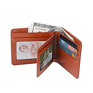 YDJFCCTD Christmas and Father's Day Gift Engraved Leather Men Wallet Best Dad Gifts Daughter to Dad Biford Leather Wallets Money Clips (Dad 2)