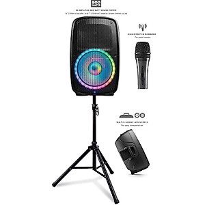 Ion Audio Total PA Glow Max - Bluetooth Speaker 500W PA System with Microphone Stand and LED Lights (Renewed)