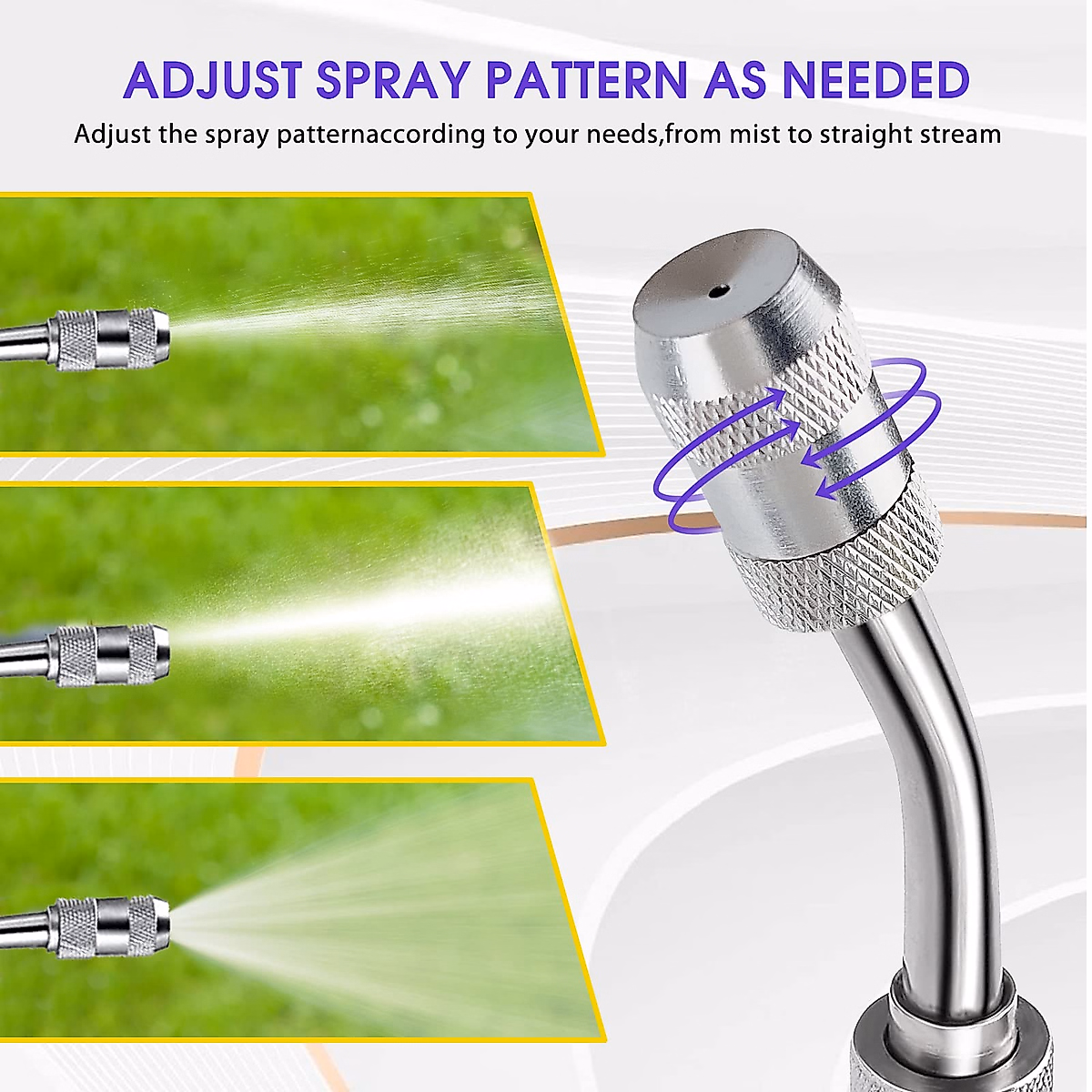 YJDayy 28 Inch Sprayer Wand Replacement Garden Sprayer Wand Adjustable Universal Pump Sprayer Wand with 3/8" Brass Barb Stainless Steel Pressure Washer Wand Shut off Valve with Hose Quick Connector