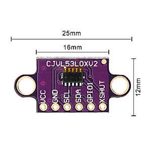 ACEIRMC 2pcs VL53L0X Time-of-Flight (ToF) Laser Ranging Sensor Breakout 940nm GY-VL53L0XV2 Laser Distance Module I2C IIC (Purple)