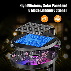 BCGA Solar Firefly Garden Lights, Outdoor Waterproof Solar Yard Light, for Christmas Outside Patio Pathway Landscape Decorations 8 Modes Warm White(2 Pack 20 LED)