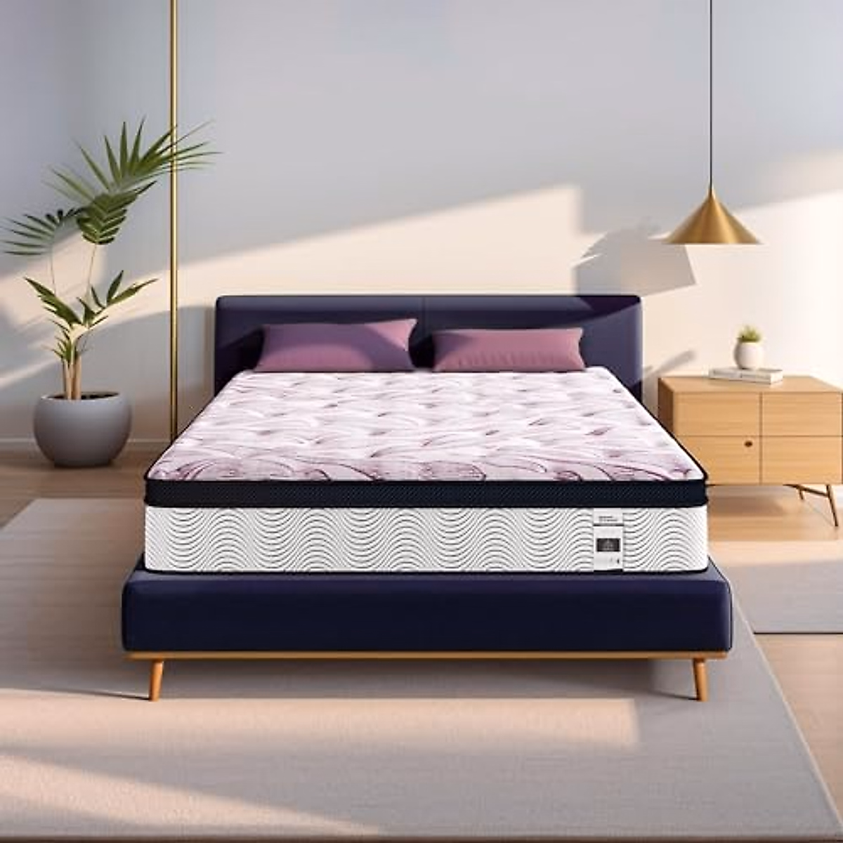 Teoanns Full Mattress, 10 Inch Memory Foam Mattress in a Box, Individually Wrapped Coils Pocket Springs Hybrid Mattress, Medium Firm for Supportive and Pressure Relief, 100-Night Trial