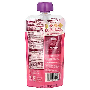 Happy Tot Organics Baby Food Fibre Protein Peer Raspberry Squash Organic, 4 Ounce