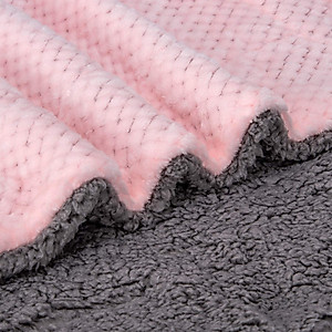 Fuzzy Dog Blanket or Cat Blanket or Pet Blanket, Warm and Soft, Plush Fleece Receiving Blankets for Dog Bed and Cat Bed, Couch, Sofa, Travel and Outdoor, Camping (Blanket (24" x 32"), DG-Baby Pink)