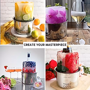 Berlinzo Ice Mold Wine Bottle Chiller - DIY Floral Ice Bucket Mold for Cooling Champagne & Other Beverage Bottles Up To 3.5 Inches Wide - Floral Orchid Decorations for Parties, Weddings & Celebrations